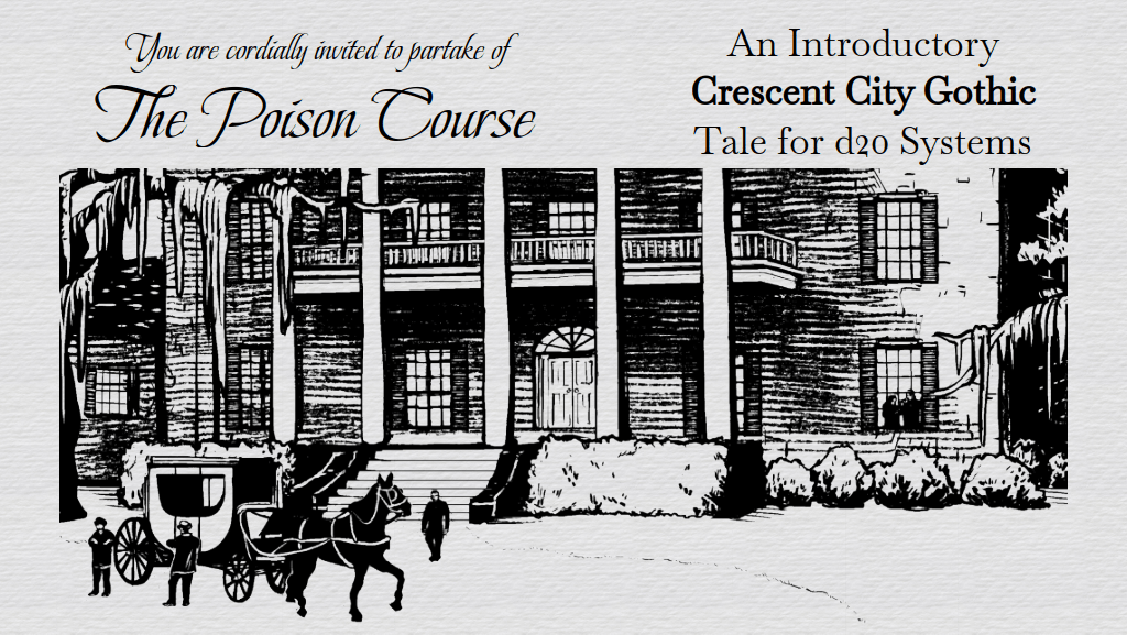 Get Ready for The Poison Course: A rules lite RPG mystery game