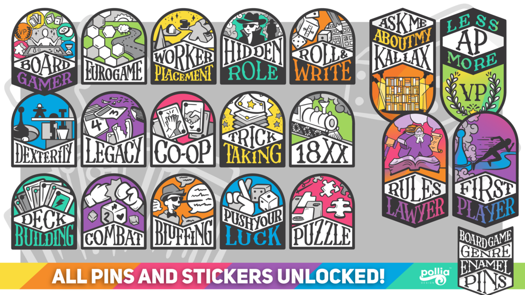 BackerKit Pledge Manager for Board Game Genre Enamel Pins