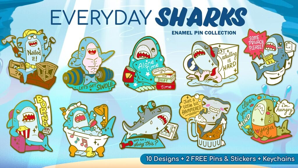Comments Everyday Sharks Enamel Pins on BackerKit