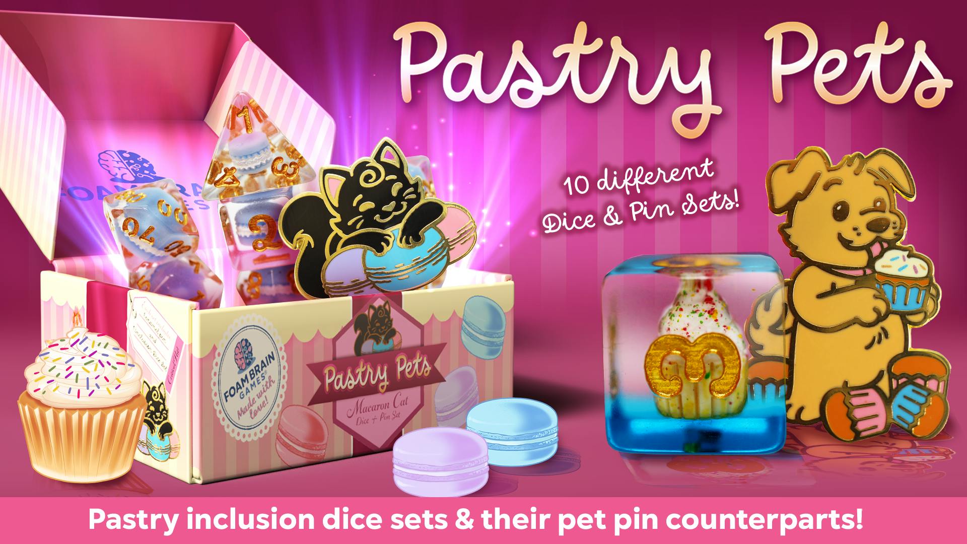 Preorder Pastry Pets: Dessert Dice and Enamel Pins on BackerKit